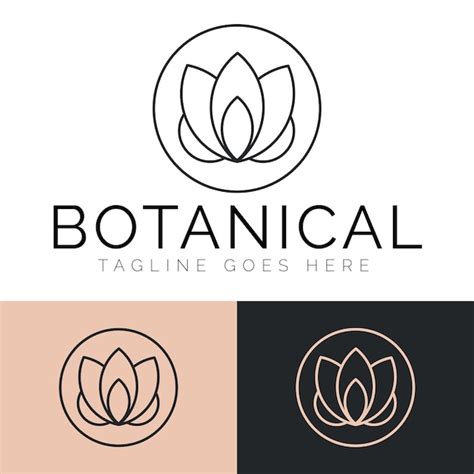 Logotipo E Modelo De Flor Botânica Abstrata Vetor Premium