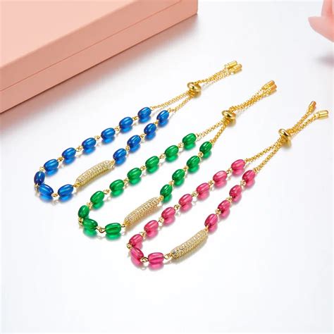 Франция Париж Monaco бренд Регулируемый Золотой цветной Aaa циркон зеленый синий красный браслет