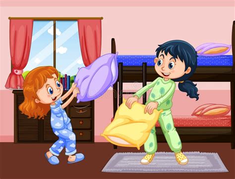 Two Girls Bed Stock Illustrations 134 Two Girls Bed Stock Illustrations Vectors And Clipart