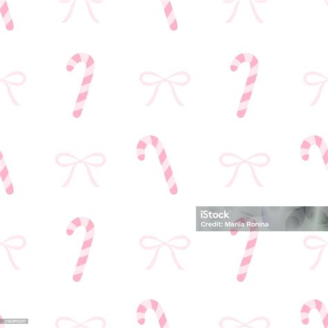Candy Cane Pink Bows Stock Illustration Download Image Now