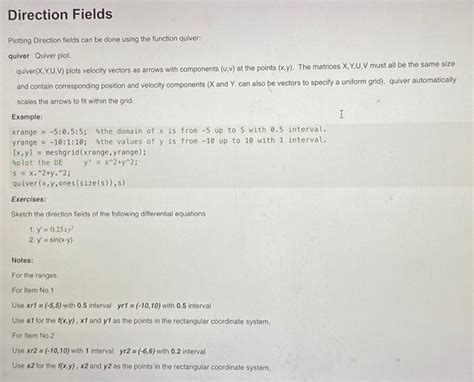Solved Direction Fields Plotting Direction Fields Can Be