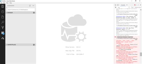 extension gallery not populating with unhandled promise rejection