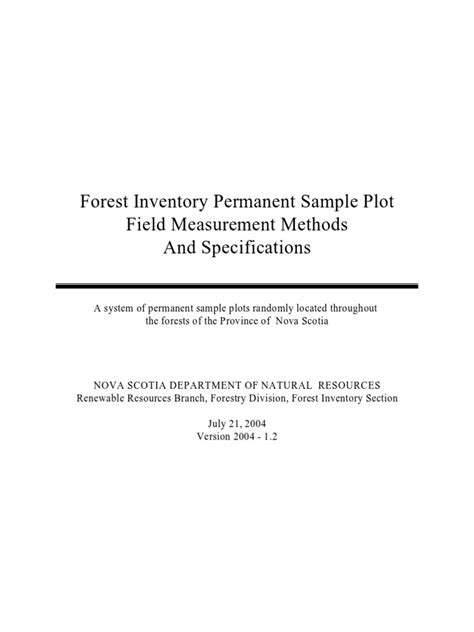 Manual For Permanent Sample Plot Pdf Ecosystem Trees
