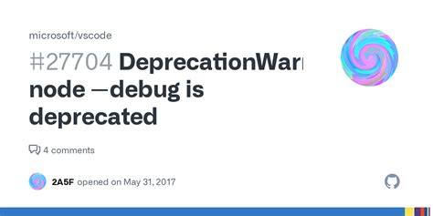 DeprecationWarning Node Debug Is Deprecated Issue Microsoft Vscode GitHub