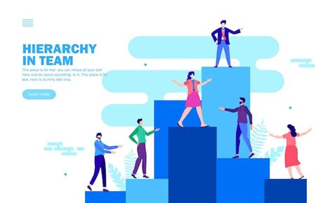 Premium Vector Members Of Team With Hierarchy Team Work Leader
