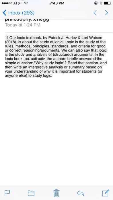 Solved Our Logic Textbook By Patrick J Hurley And Lori