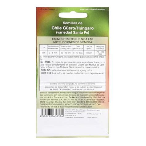 Semilla De Chile GÜero HÚngaro 2 0 Gr Amarillo Hortaflor The Home