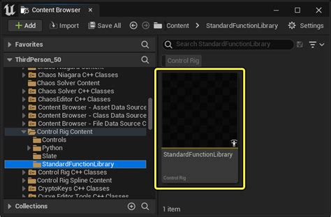 Control Rig Function Libraries In Unreal Engine Unreal Engine 54