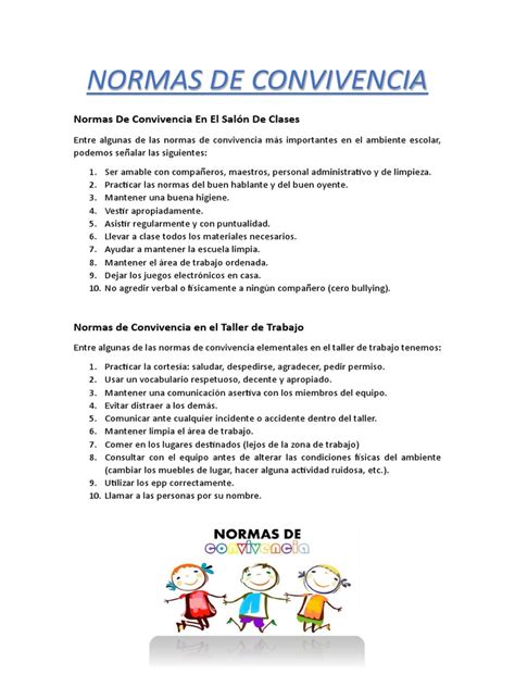 Normas De Convivencia Pdf