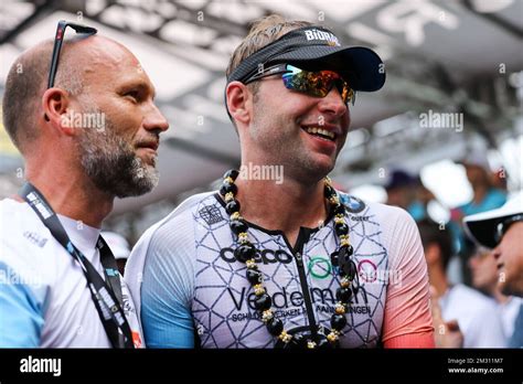 Belgian Bart Aernouts Pictured After Crossing The Finish Line Of The