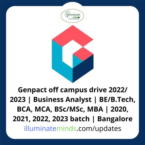 genpact off campus drive 2022 2023 business analyst be b tech bca mca bsc msc mba
