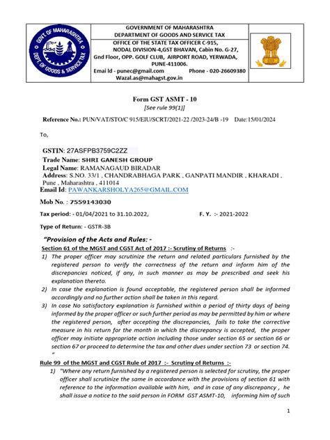 Asmt 10 Shri Ganesh Group Pdf Taxation Government