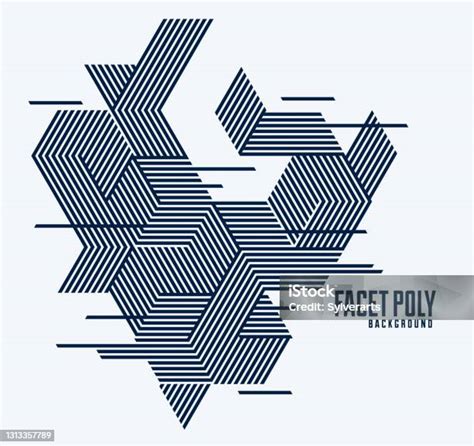 스트라이프 삼각형과 3d 큐브 벡터 디자인의 추상적인 다각형 배경 다른 광고 또는 표지 또는 배너에 대한 템플릿 복고풍 스타일의 그래픽 요소 0명에 대한 스톡 벡터 아트 및