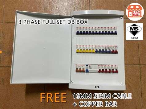 【three Phase】 Db Box Full Set 45 Way Free 16mm Sirim Wayar Main Suis