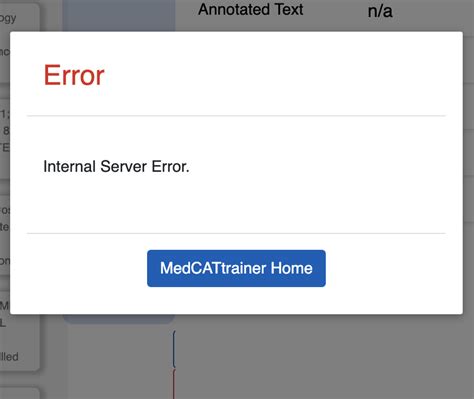 internal server error · issue 43 · cogstack medcattrainer · github
