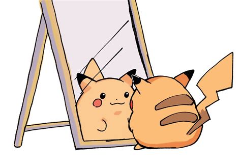 Прямое зеркало кривой ты Pikachu Пикачу Pokedex Pokémon