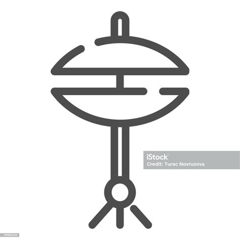 안녕하세요 모자 심벌즈 라인 아이콘입니다 드럼 벡터 그림은 흰색에 격리 웹 및 응용 프로그램을 위해 설계된 악기 개요 스타일 디자인 Eps 10 10에 대한 스톡 벡터 아트