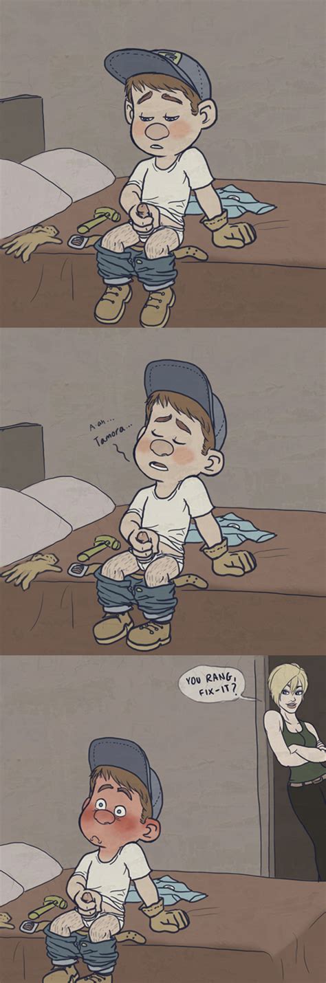 Rule 34 Comic Disney Fix It Felix Jr Penis Sergeant Calhoun Tagme