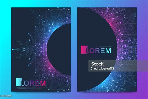 안내 책자 전단지 전단지 커버 배너 카탈로그 잡지 또는 연간 보고서 A4 크기에 대 한 최신 벡터 템플릿 미래의 과학 및 기술