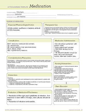 Penicillin Ati Medication Template Active Learning Templates