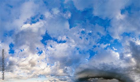 Dramatic Cloudy Sky With Circular Thunderstorm Cloud Natural Weather And Climate Sky Background
