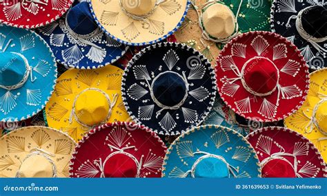 Mexican Sombreros Isolated On White Background Traditional Hat Design