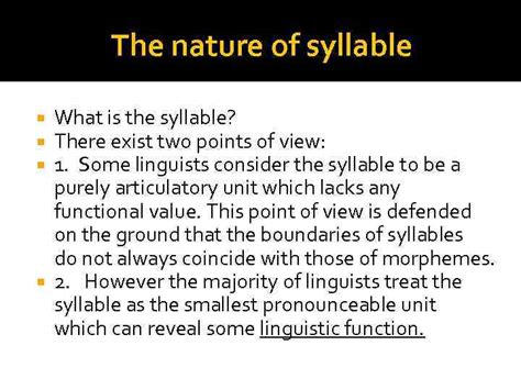 Syllabic Structure Of The English Language Plan Syllabic