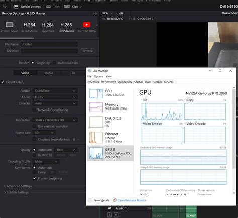 I Am Using Davinci Resolve But I Cant Edit Any Video I Notice That It Use All The Cpu Usage And