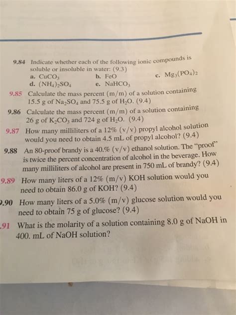 solved indicate whether each of the following ionic