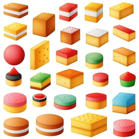 Sponge Vector Set White Background Isolated A High Quality Premium Ai