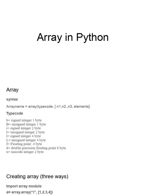 Array In Python 4 Download Free Pdf Integer Computer Science