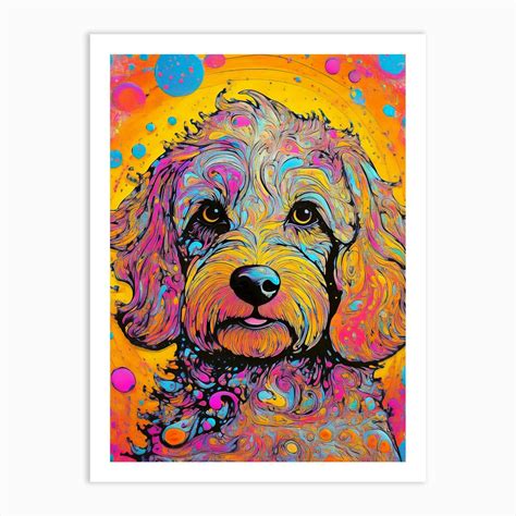 Colourful Cockapoo Dog Portrait Art Print By Adam Regester Fy