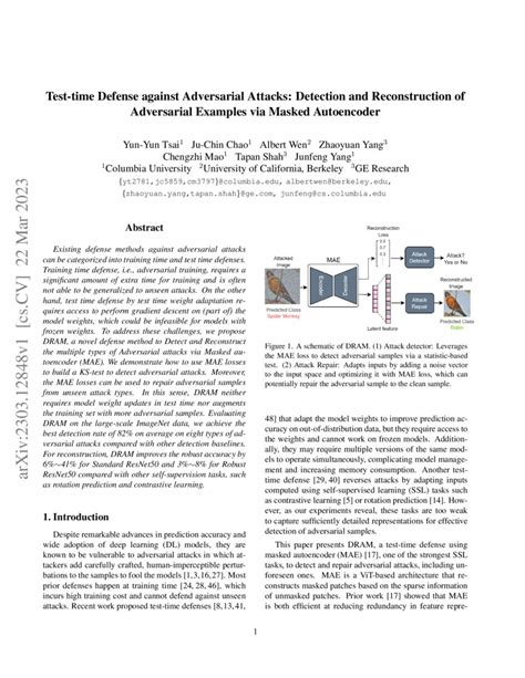 test time defense against adversarial attacks detection and