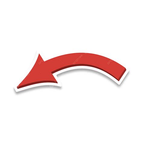 Red Arrow White Outline Vector Arrow Curve Arrow Arrow Mark Png And