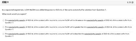 Solved In A Separated Experiment MNaOH Was Added Chegg