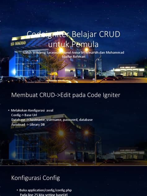 Codeigniter Belajar Crud Edit Untuk Pemula Pdf Karier