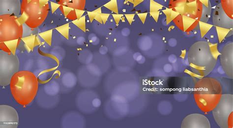 풍선 일러스트와 함께 인사말 카드와 포스터에 대 한 행복 한 생일 타이포 그래피 벡터 디자인 공휴일에 대한 스톡 벡터 아트 및