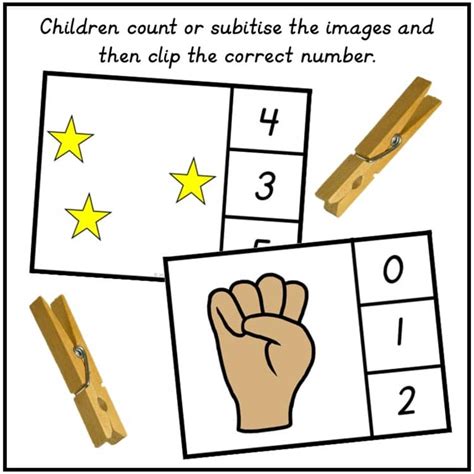Subitizing And Counting 0 10 Number Sense Clip Cards By Hands On Printables