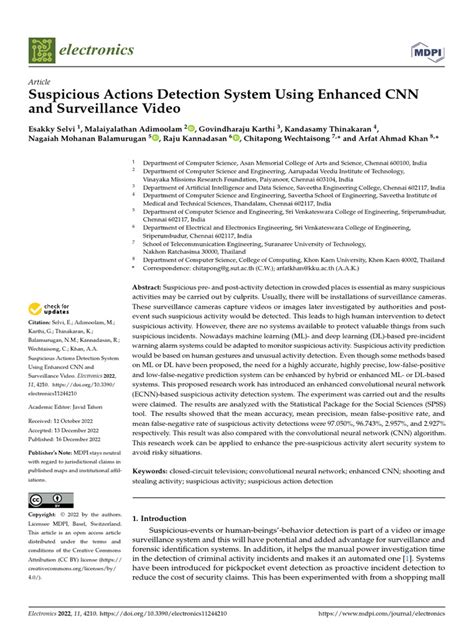Suspicious Actions Detection System Usin Pdf Computing Applied