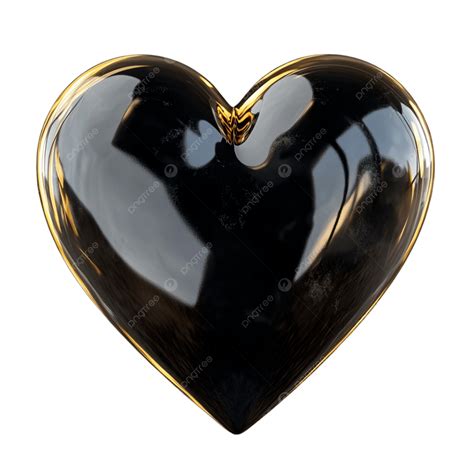 Luxury Black Heart Symbol With Shiny Finish Black Heart Design Glossy