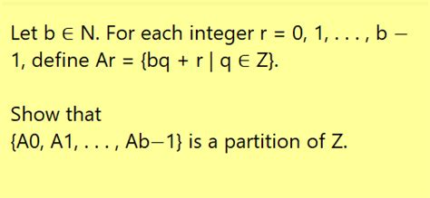 Solved Let B∈n For Each Integer R01b− 1 Define