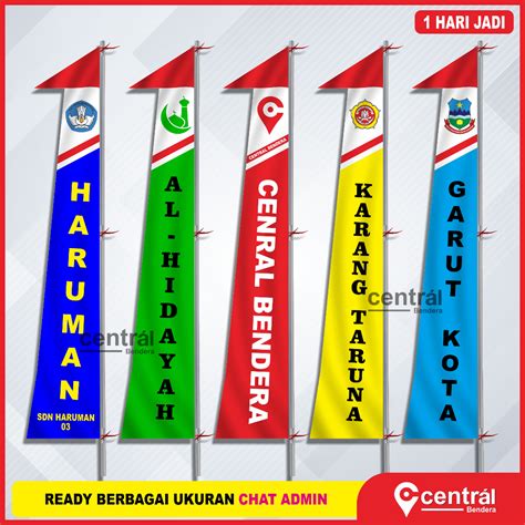 Jual Bendera Umbul Umbul Custom 3 Meter Gratis Tambah Logo And Tulisan