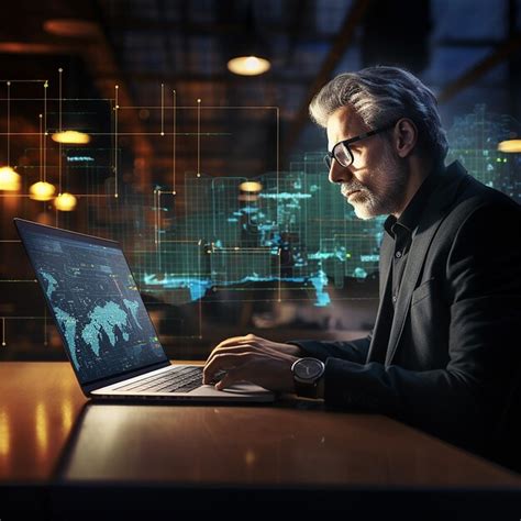 Premium Photo Data Scientist Programmer Using Laptop Analyzing