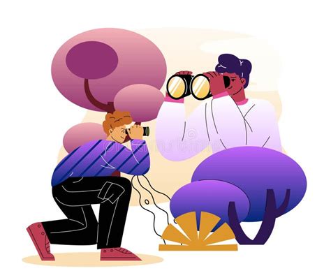 Person Spying And Observing Stock Illustration Illustration Of Park