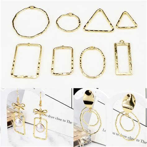직사각형 원형 타원형 금속 프레임 Diy 참 목걸이 팔찌 귀걸이 커넥터 펜던트 보석 조사 6 개로트보석 재료 And 부속품 Aliexpress