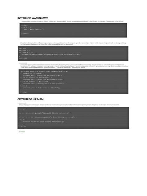 Instrukcje Warunkowe Pdf
