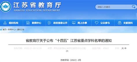 327个十四五江苏省重点学科名单公布 掌上高考