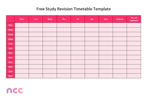 The Essential Revision Timetable That You Need Now Ncc Blog