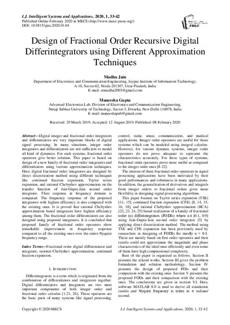Pdf Design Of Fractional Order Recursive Digital Differintegrators Using Different