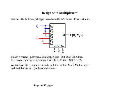 Design With Multiplexes Computer Architecture Cpsc 5155g Docsity